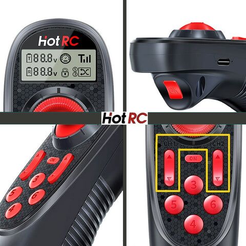 HOTRC DS600 6CH 2.4GHz Remote Controller with F-06A 6 Channel Receiver ...